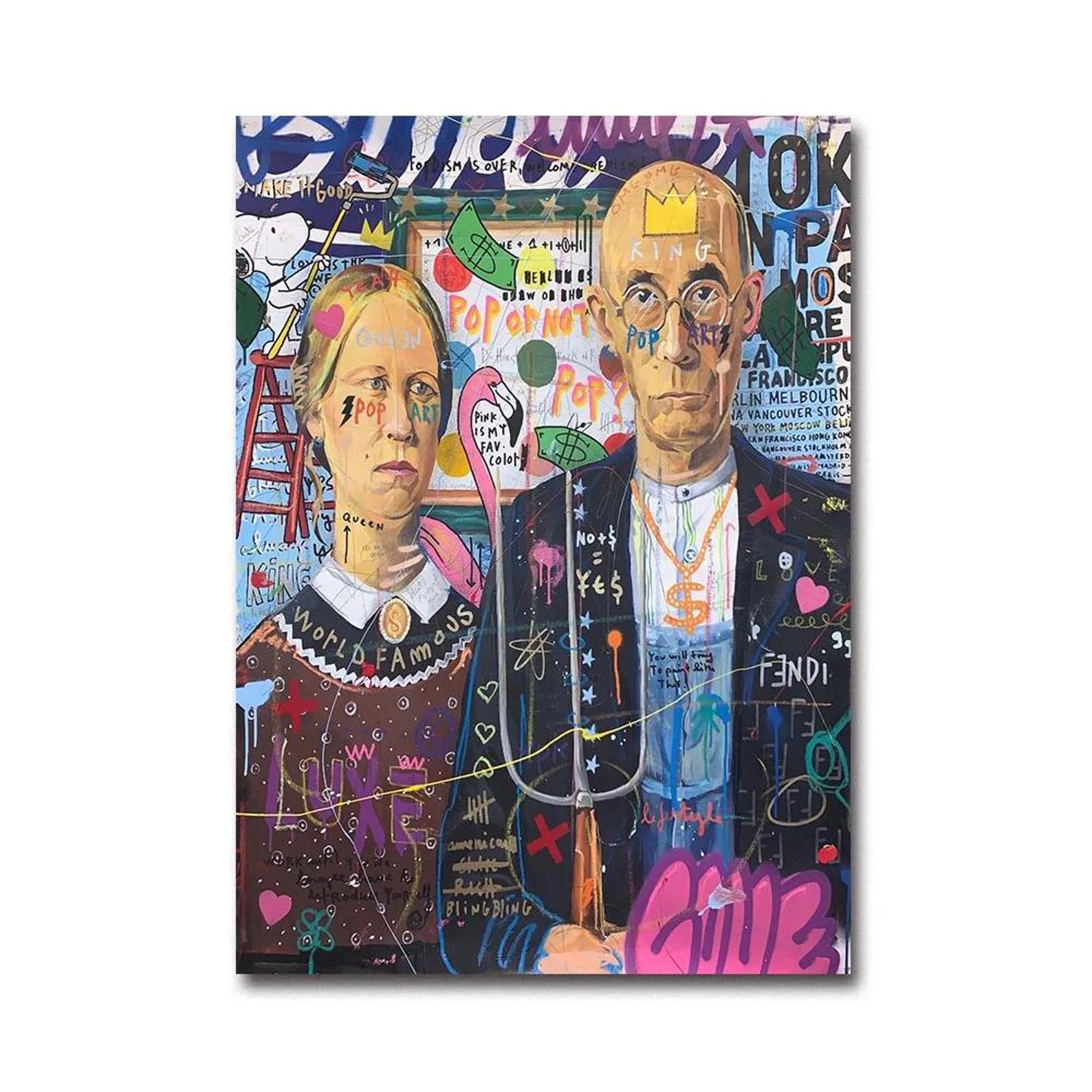 Pop Art Street Graffiti Style Wall Poster Tyson Mona Lisa Modern Bar ...