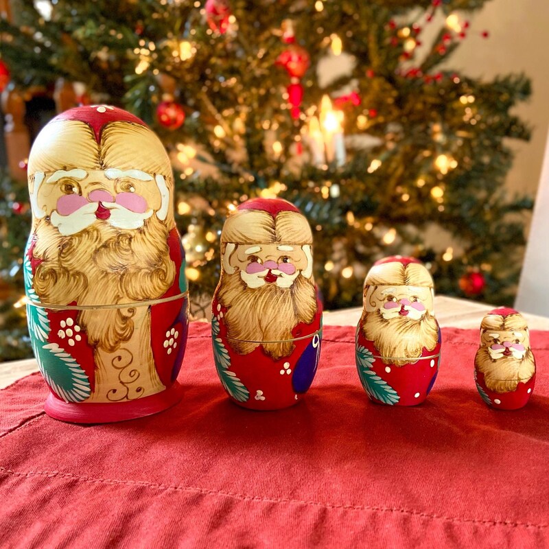 Santa Nesting Dolls - Etsy