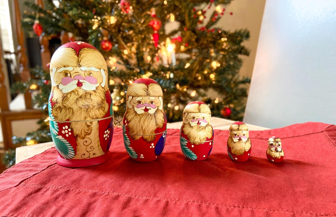 Santa Nesting Dolls - Etsy