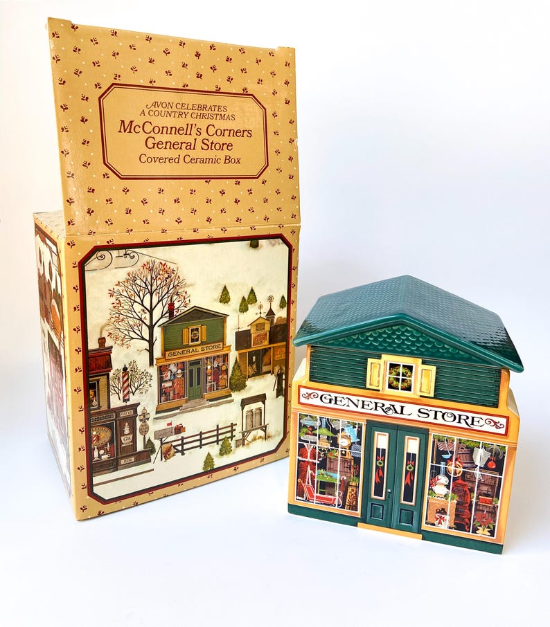 Vintage Country Christmas Village Cookie Jar, Decorative Tree, and ...