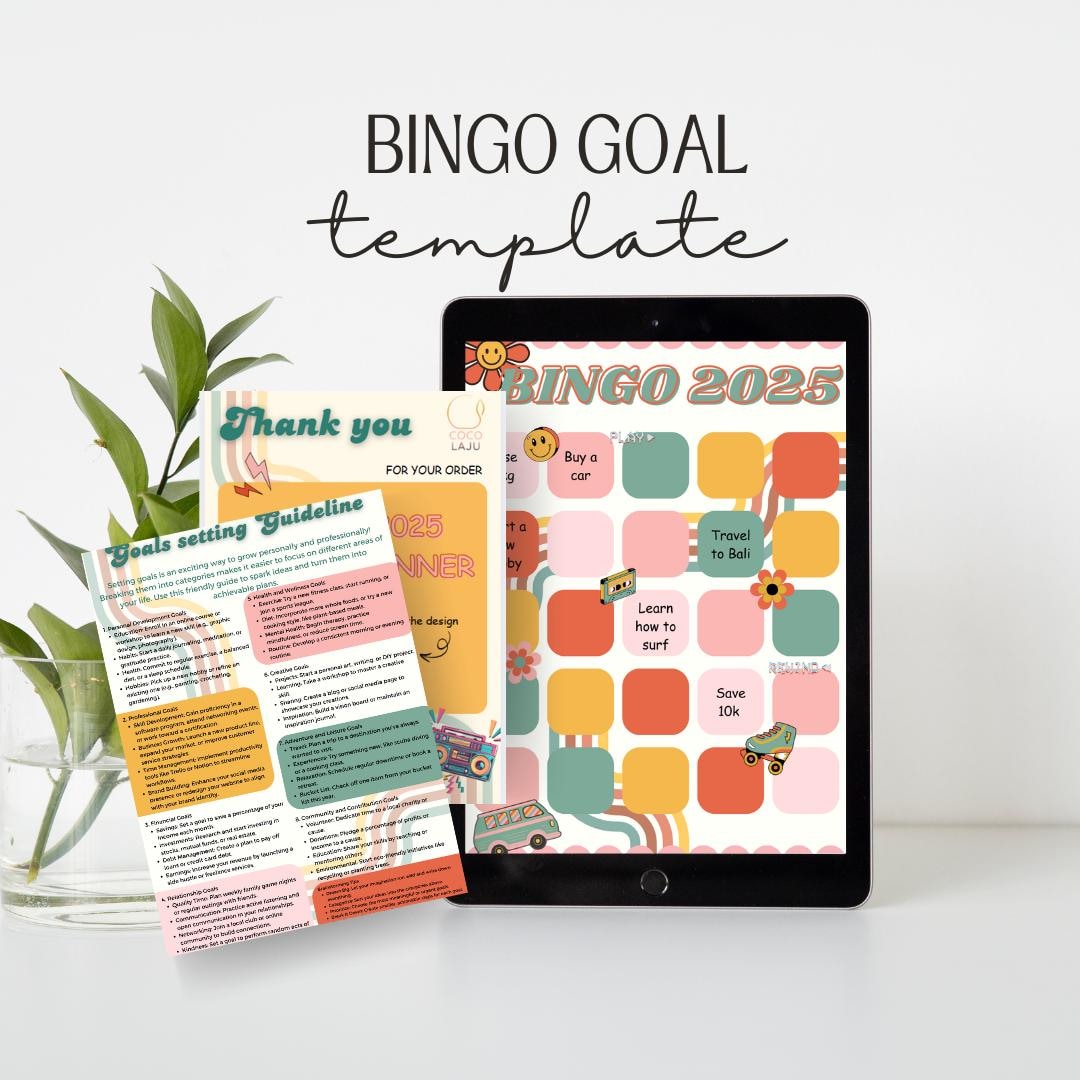 Bingo Goals Template - Etsy