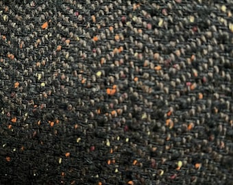 Italian Boucle Wool Fabric: Brown Herringbone Chanalle, 150cm Wide - Etsy