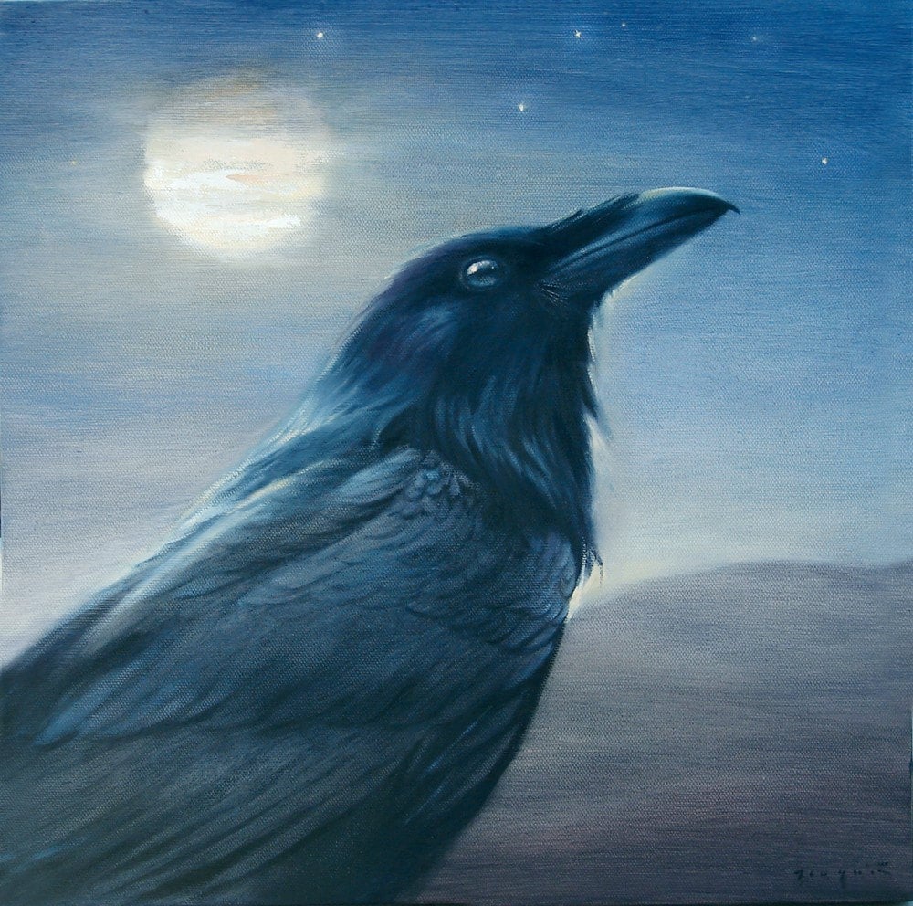 Night Raven Art Print - Etsy