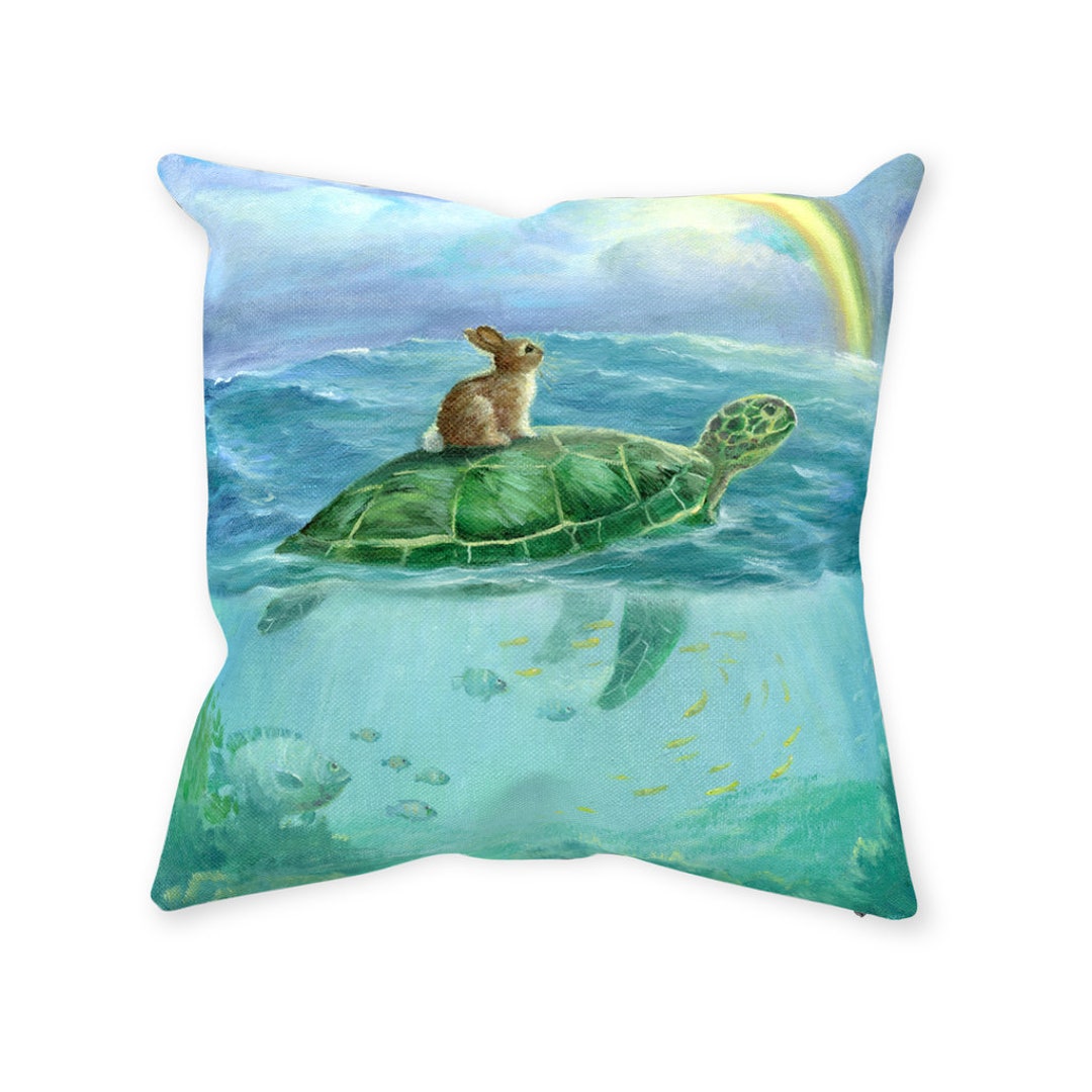 Isabella and the Turtle Throw Pillows - Etsy