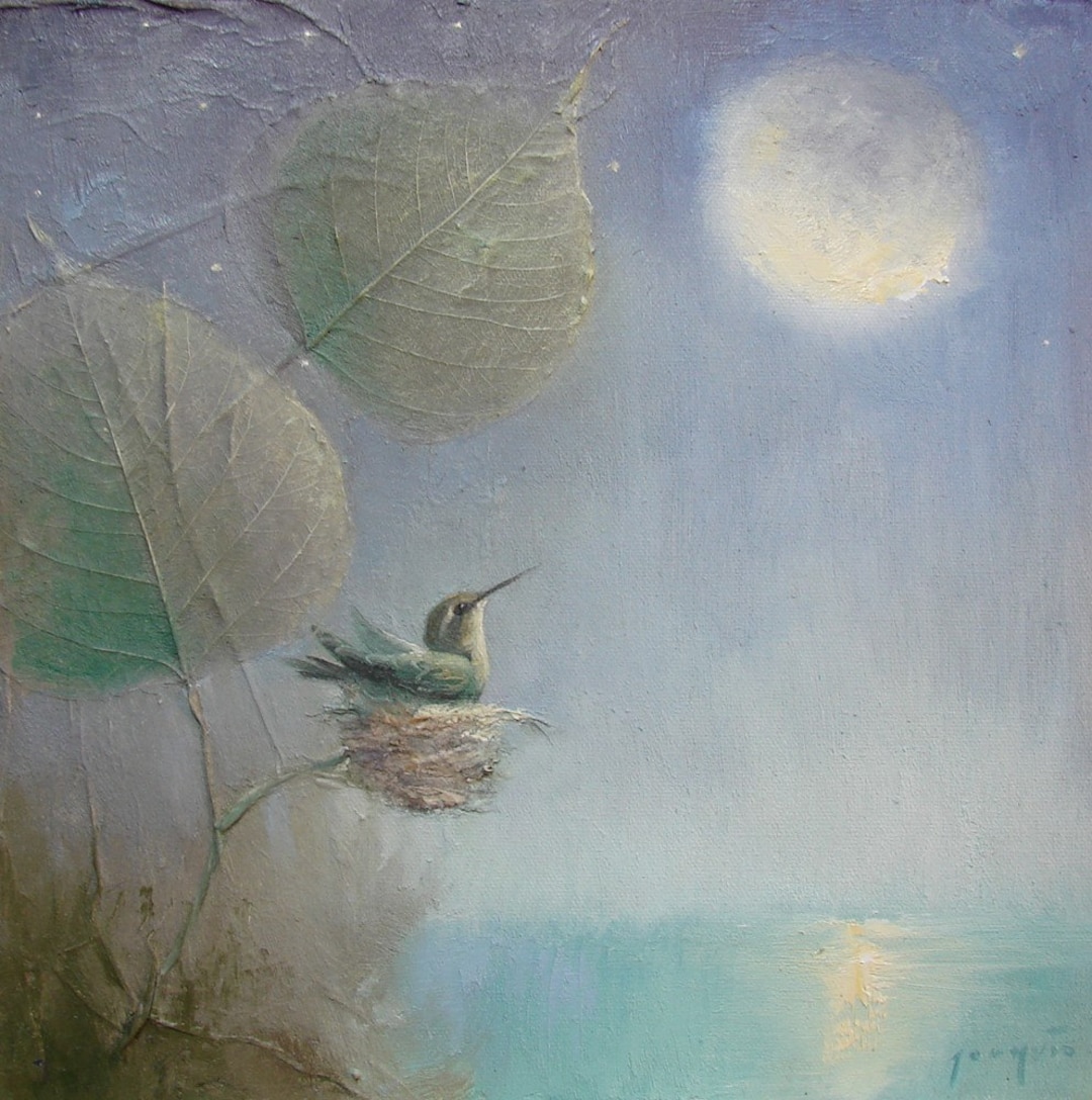 Hummingbird Moon 10x10 - Etsy