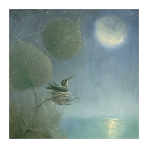 Hummingbird Moon ,watercolor Paper Print, Giclee, - Etsy