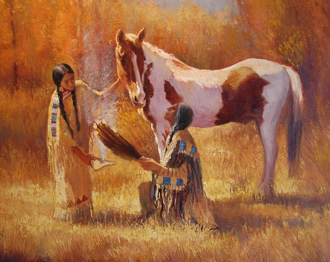 The Sacred Horse Original Oil Painting 20x20 Inches - Etsy