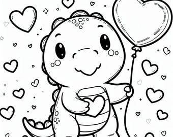 Kawaii Axolotl Valentine’s Day Colouring Page | Adorable Love-themed ...