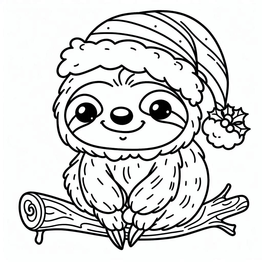 Christmas Sloth Colouring Sheet Set of 4 - Etsy