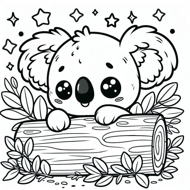 Koala Coloring Pages - Etsy UK