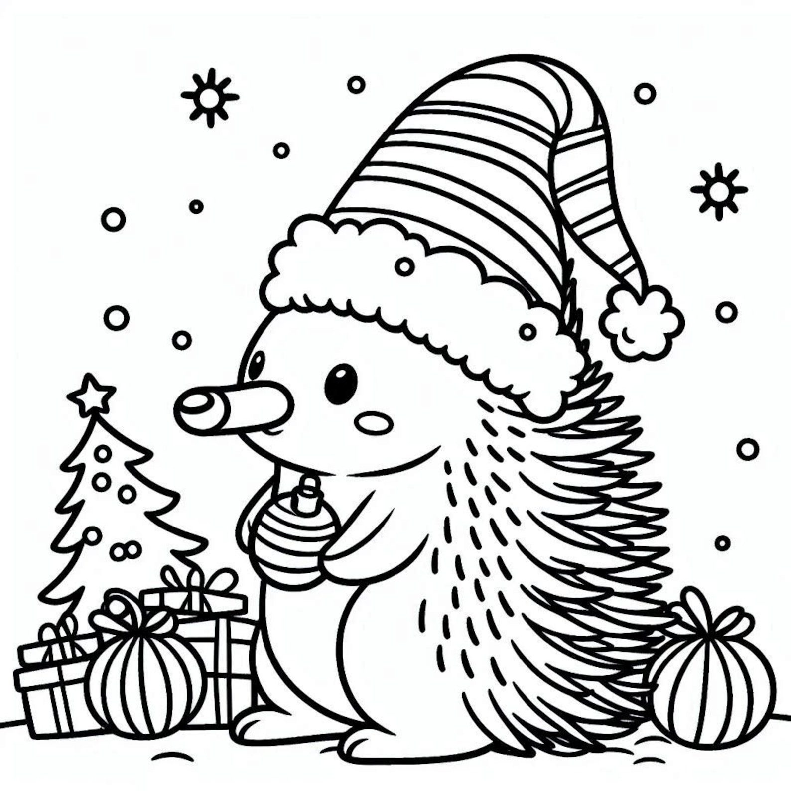 Echidna Christmas Colouring Pack - Etsy