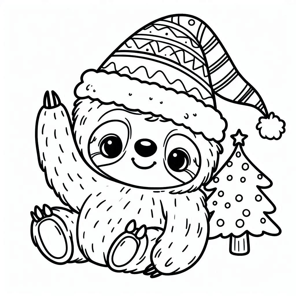 Christmas Sloth Colouring Sheet Set of 4 - Etsy