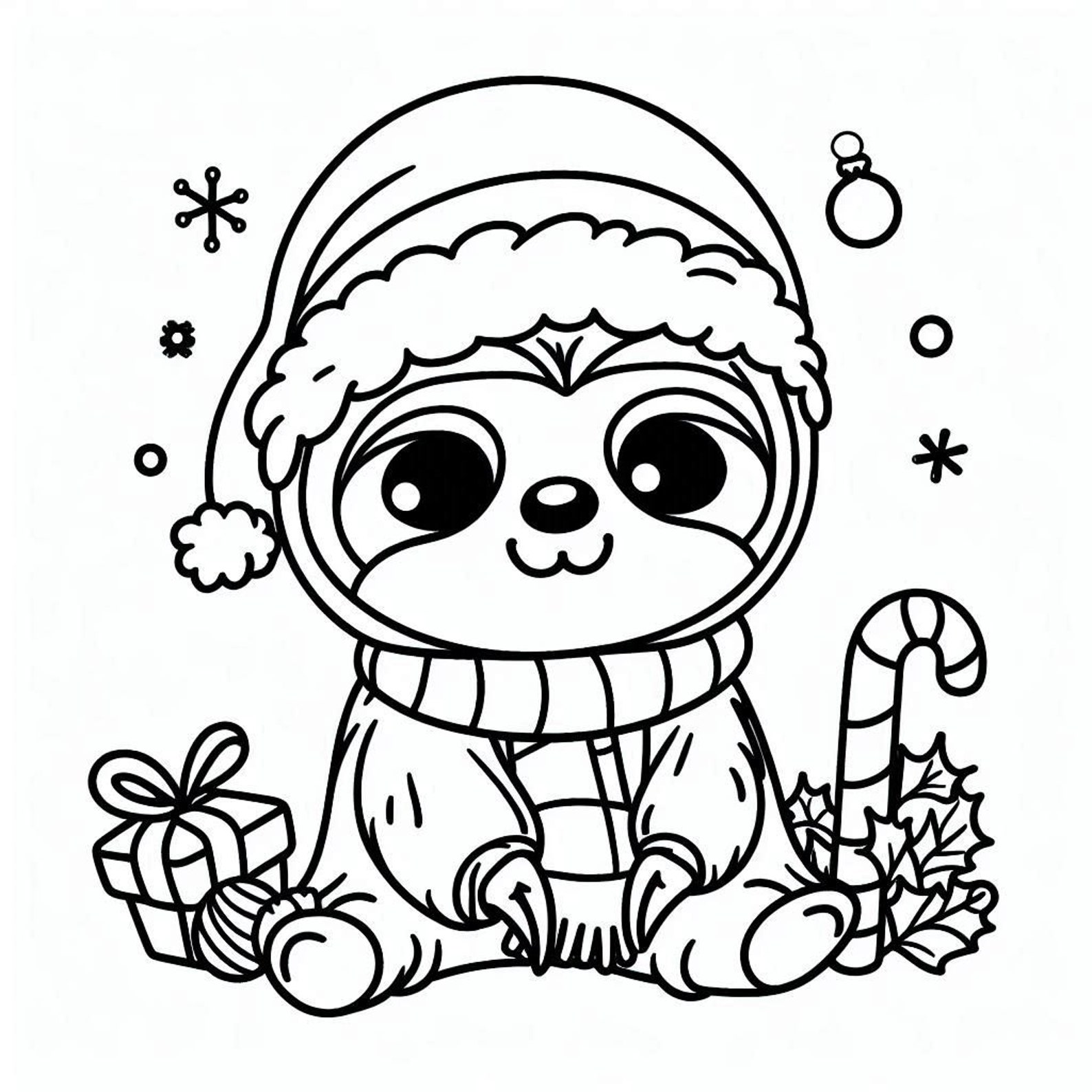 Christmas Sloth Colouring Sheet Set of 4 - Etsy