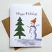 Christmas Tree Snowman "happy Holidays" Greeting Card - Blank Inside ...
