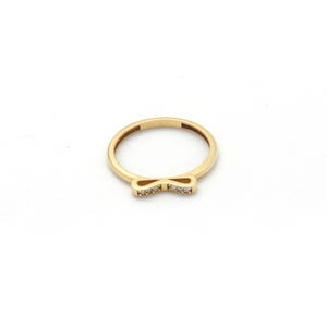 Gold Ribbon Bow Ring, 18K Gold Minimalist Bow Ring , Graduation Gift ...
