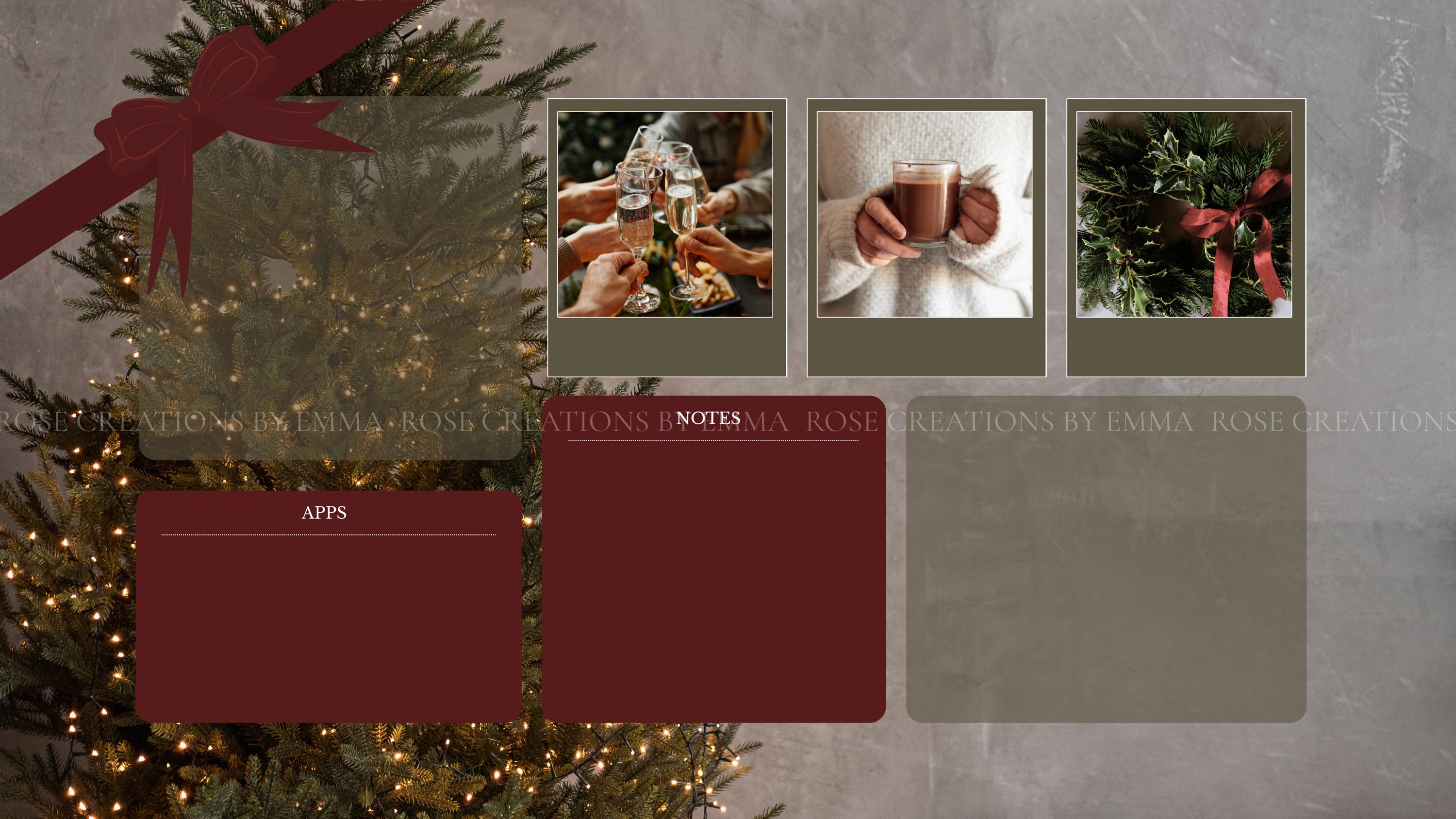Christmas Desktop Wallpaper Organiser | Digital Download | PNG File - Etsy