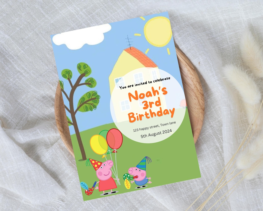 Peppa Pig Party Invitation - Etsy