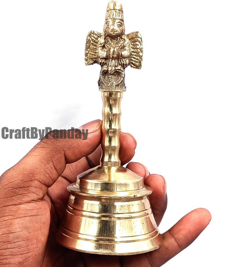 Garuda Brass Pooja Bell: Hindu Temple Ghanti for Home Mandir - Etsy