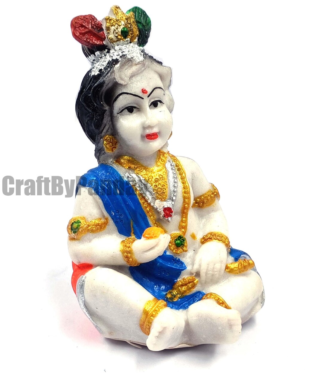 12.5cm Marble Baal Krishna Idol Handcrafted Lord Krishna Hindu God ...