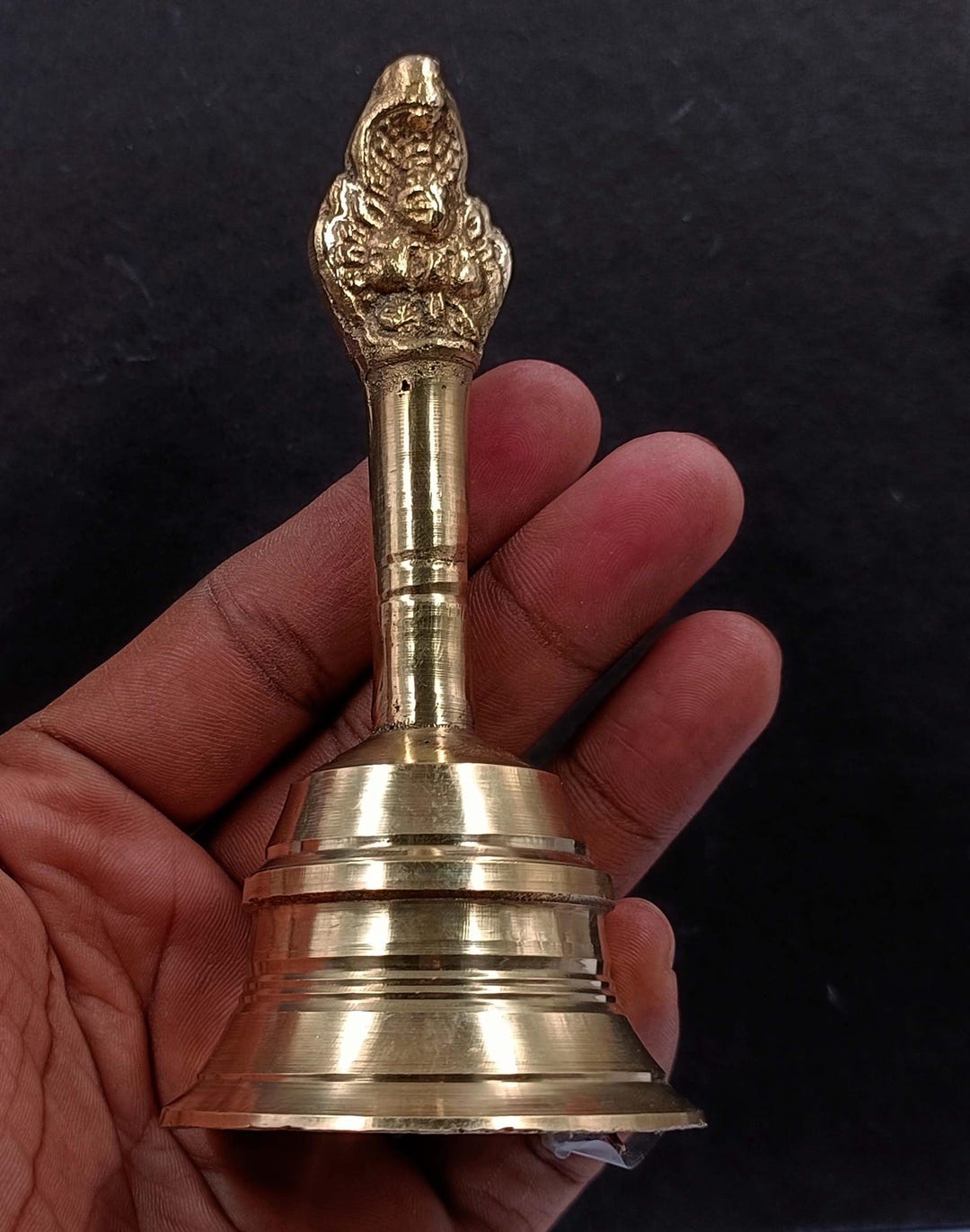Brass Pooja Bell Ghanti 167 Gm | Garuda Gold Hindu Temple Bell | Mandir ...