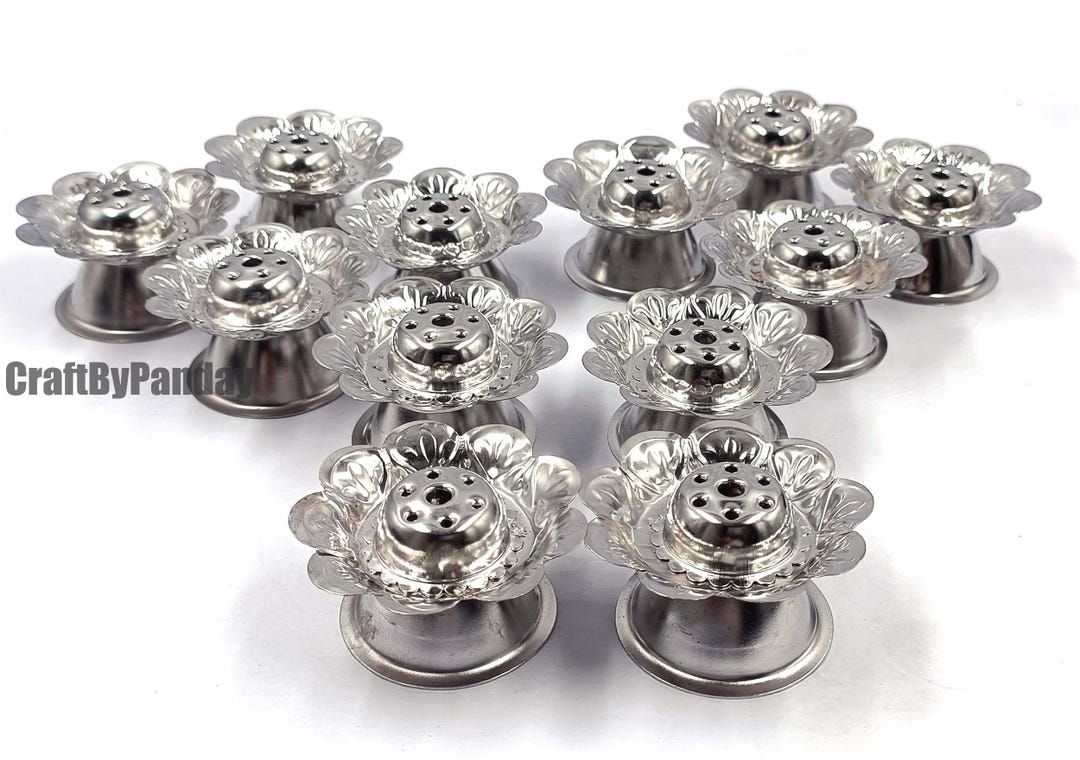 Set of 12 Stainless Steel Pushpa Agarbatti Holders | Hindu Puja ...