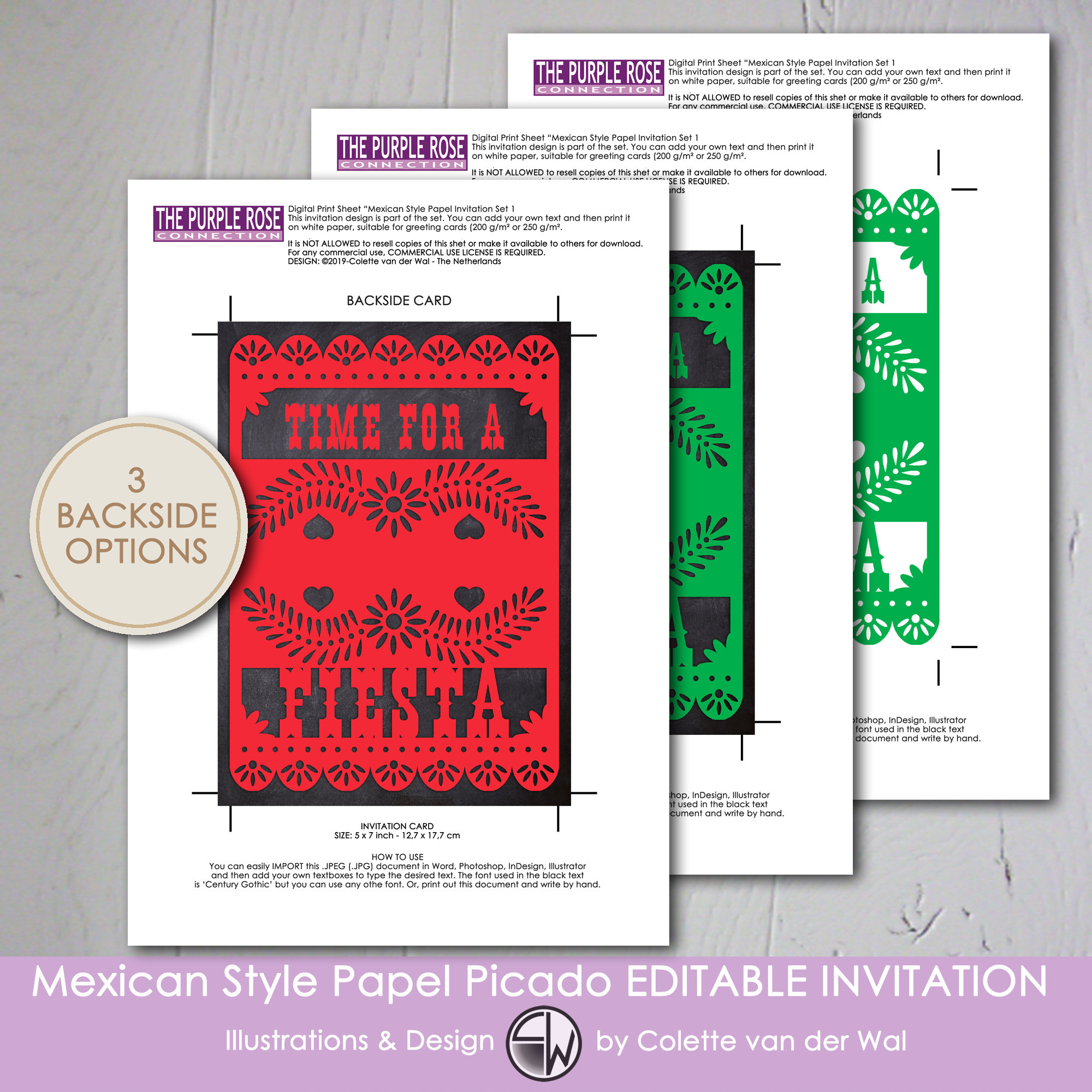 Editable Papel Picado Fiesta Invitation – Mexican Boho Party (digital ...