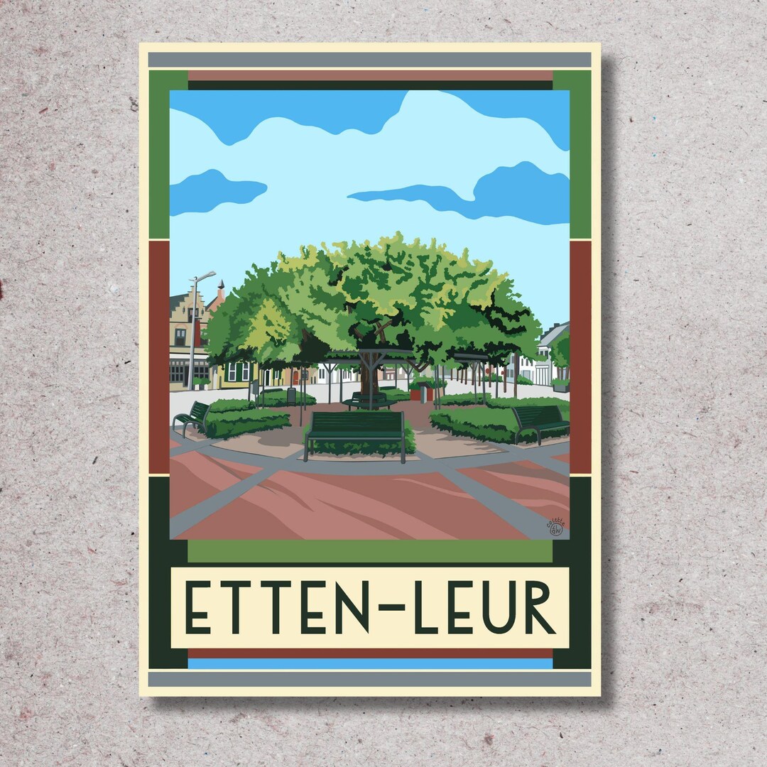 Retro Poster Etten-leur Vintage Stijl, Deco Onderwerp: Etten ...