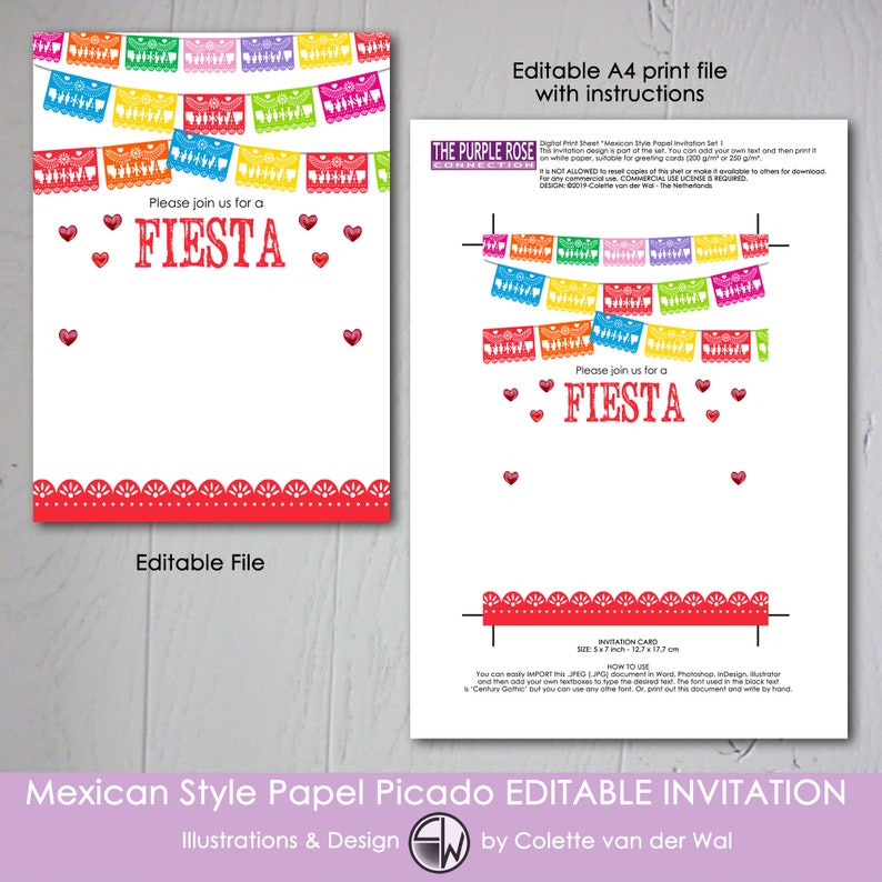 Editable Papel Picado FIESTA INVITATION - Instant Download - Birthday ...