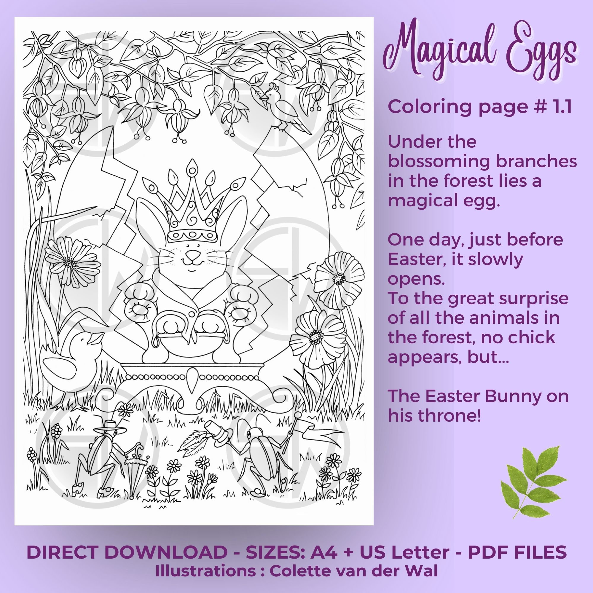 Magical Eggs - Set 1, Coloring Pages of Enchanting Eggs - 3 Images Hand ...