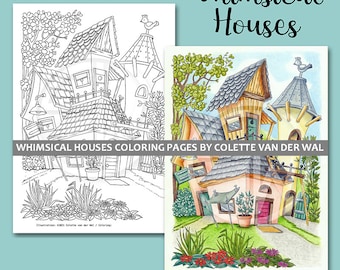 Tiny House Printable Colouring Page. Adult Colouring Page. Instant ...
