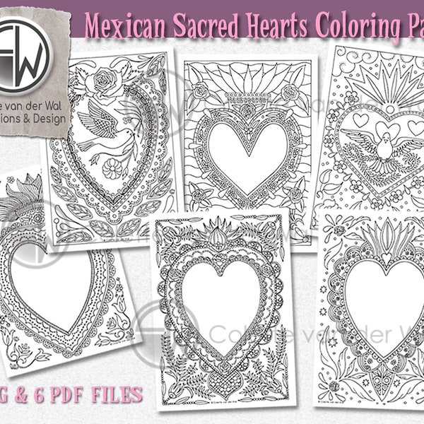 Sacred Heart Coloring - Etsy