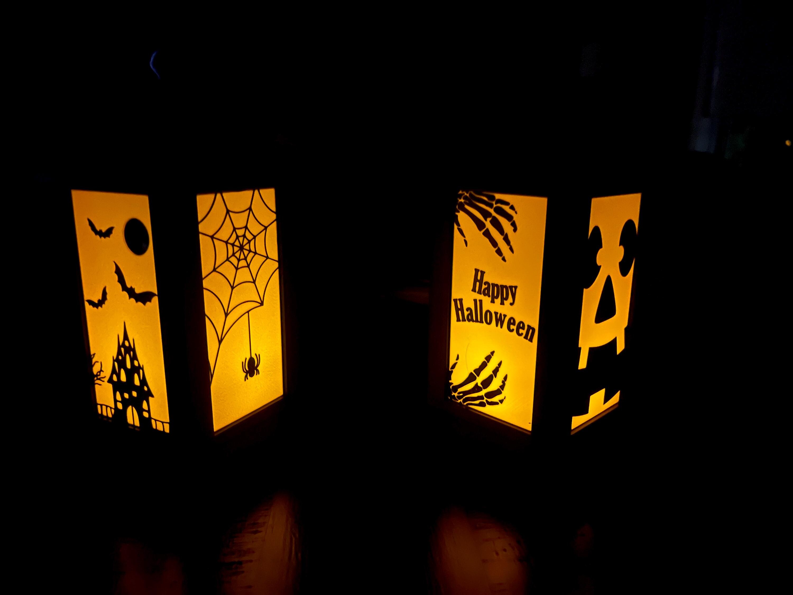 Spooky Halloween Lantern With Electric Tea Candle - Etsy