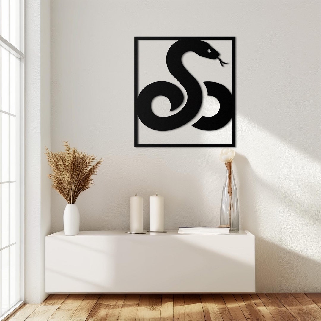 Snake Metal Wall Art, Gift for Snake Lover, Bedroom Wall Decor, Above ...