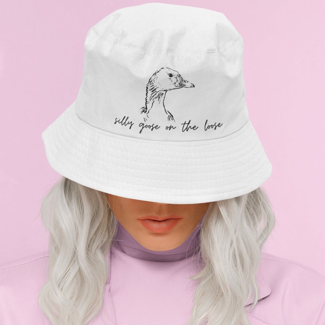 Silly Goose on the Loose Trendy Unisex White Bucket Hat - Etsy