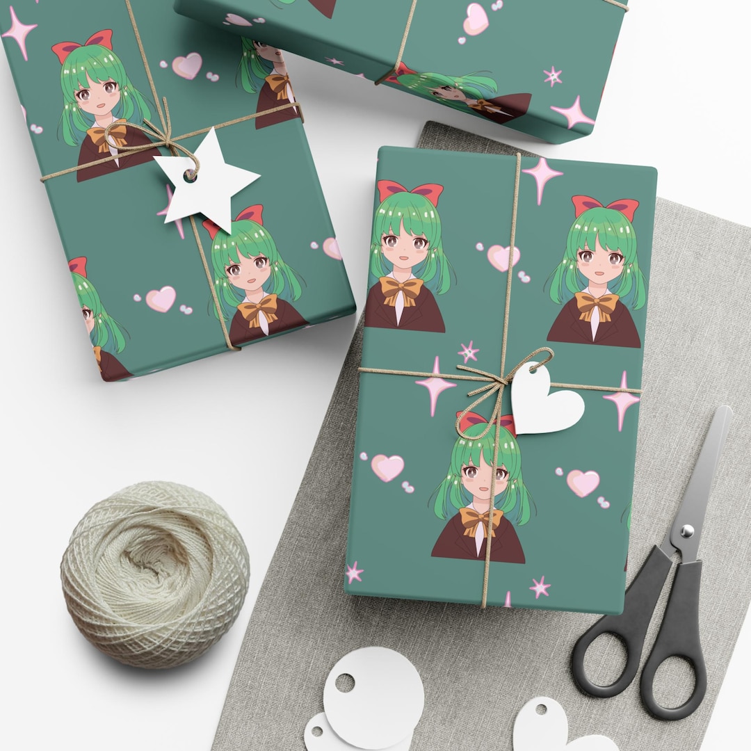 Anime Character Holiday Wrapping Paper, Cute Gift Wrap, Unique Holiday ...