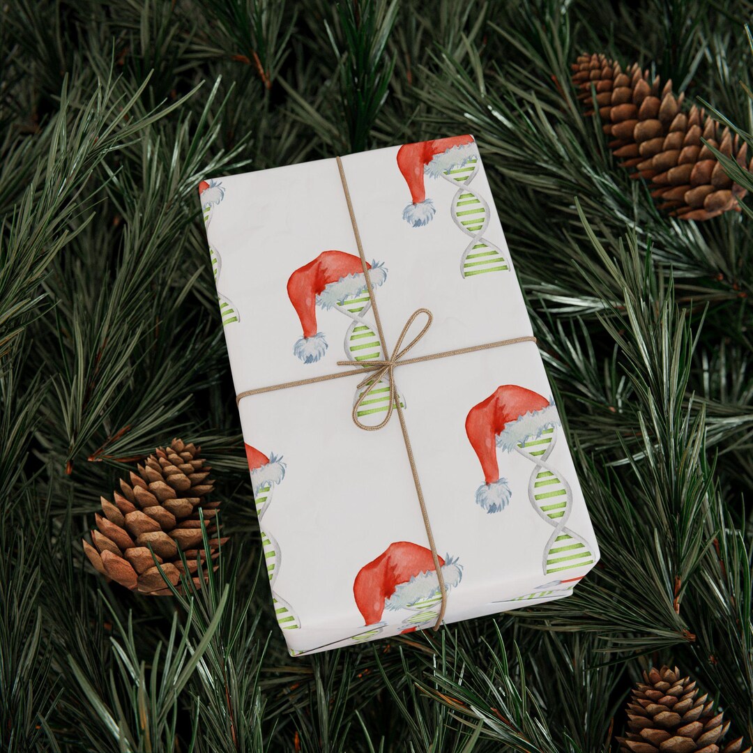 Festive DNA Helix Science Gift Wrap - Etsy