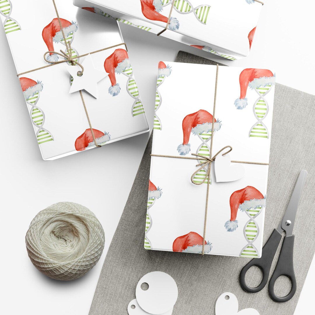 Festive DNA Helix, Science Gift Wrap, Lab DNA Gift Wrap, Double Helix ...