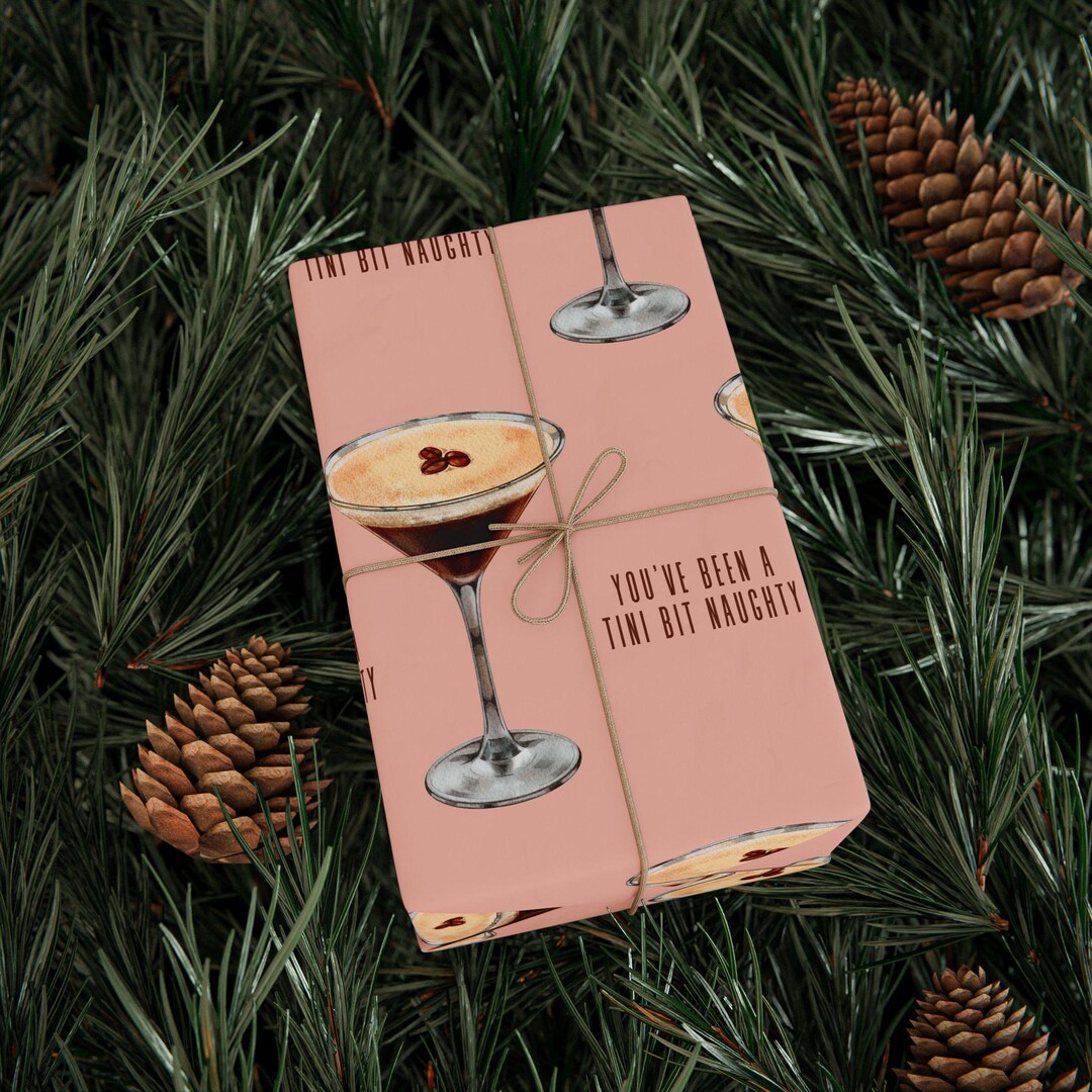 Espresso Martini Cocktail Wrapping Paper: Elegant Celebration Gift Wrap ...
