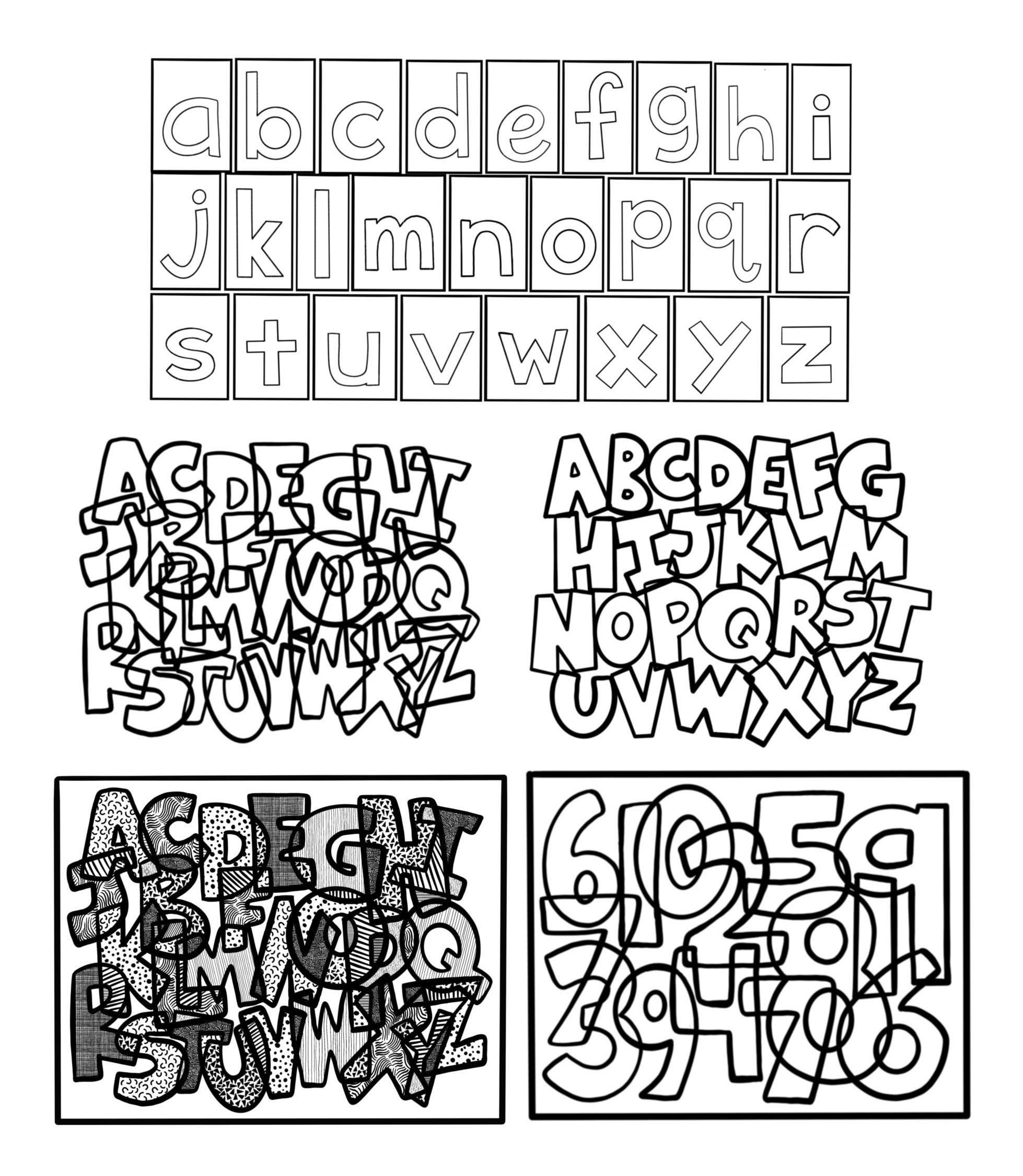 Kids Coloring 5 Page Bundle: Alphabet and Numbers (digital Download) - Etsy