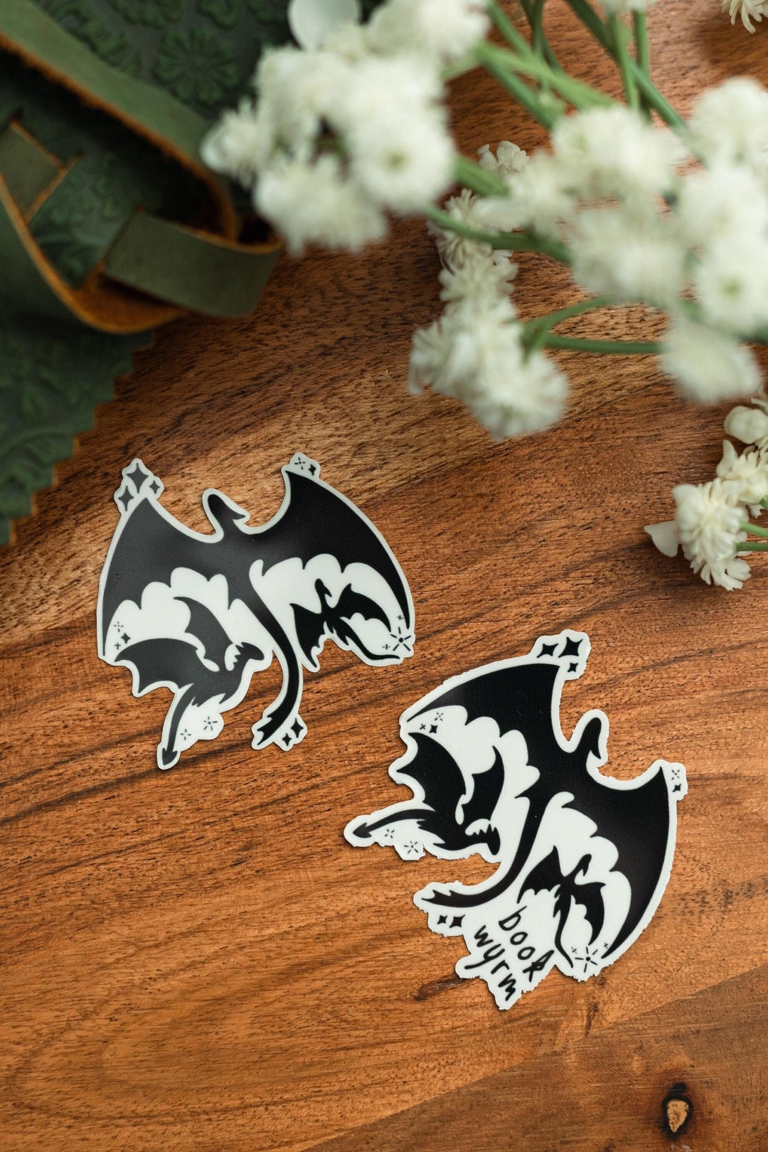 Book Wyrm Dragon | Waterproof Transparent Sticker - Etsy