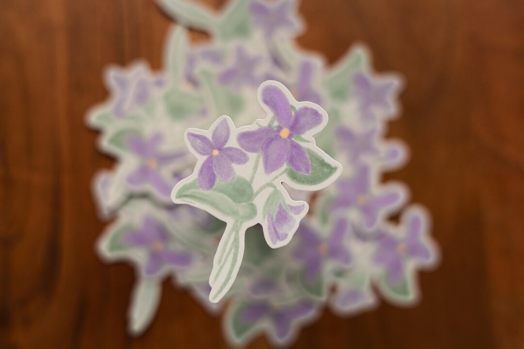 Violets | Waterproof Matte Sticker - Etsy