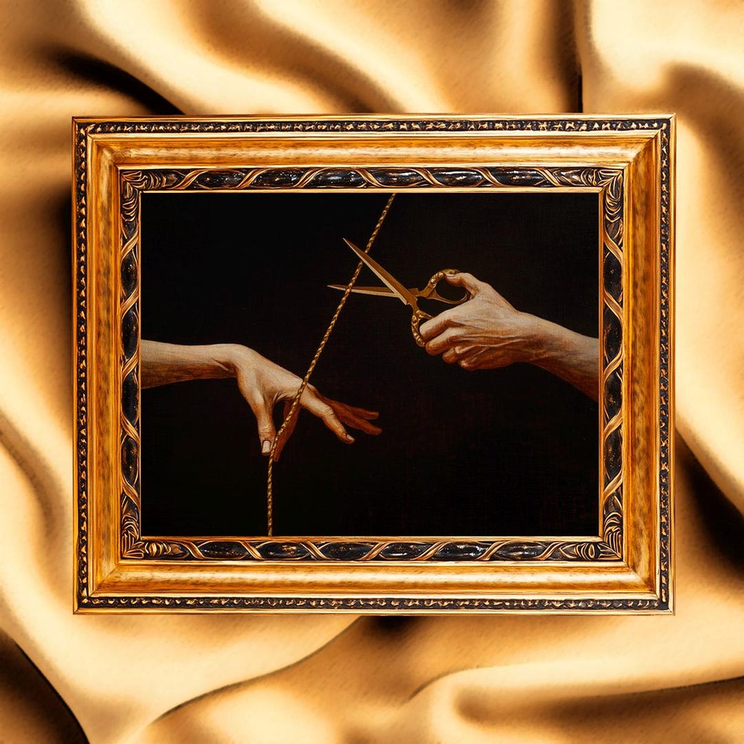 Thread of Life Mythology Print Dark Academia Wall Art Ancient Greek ...
