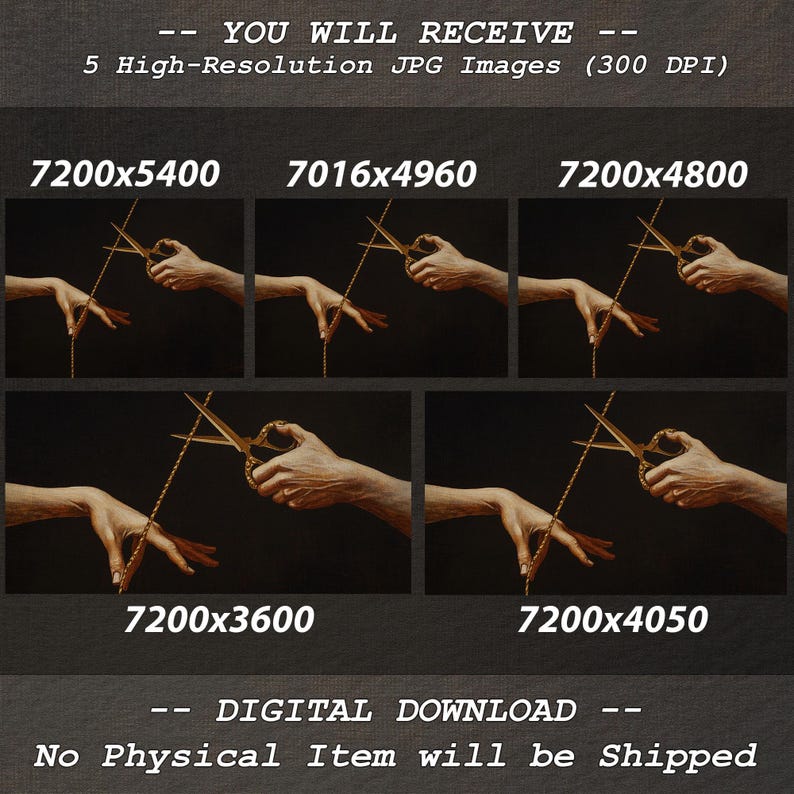 Thread of Life Ancient Greek Mythology Art Print, Moody Gothic Wall Art ...