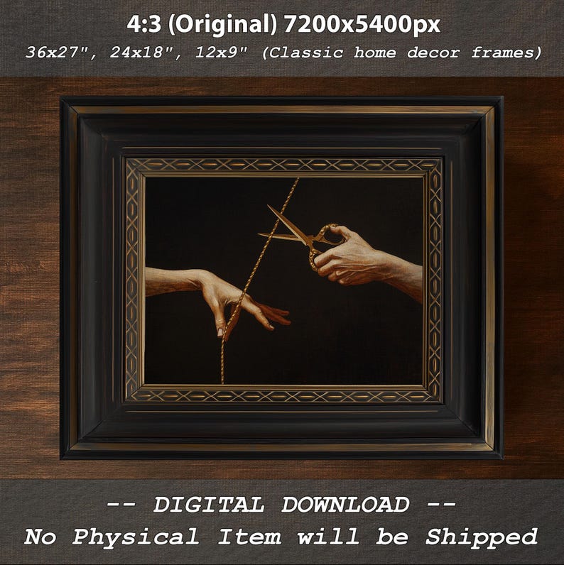 Thread of Life Mythology Print Dark Academia Wall Art Ancient Greek ...