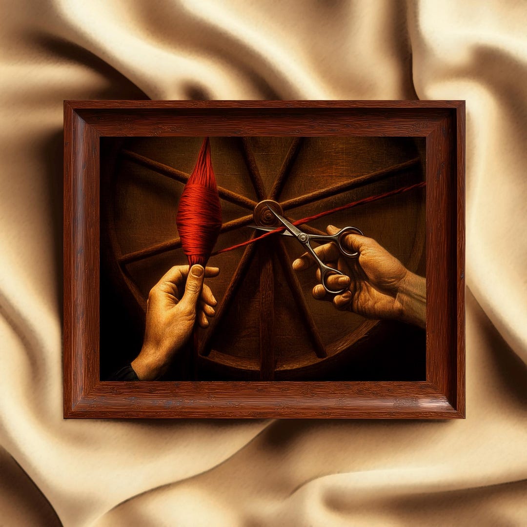 Thread of Life Ancient Greek Mythology Art Print, Moody Gothic Wall Art ...