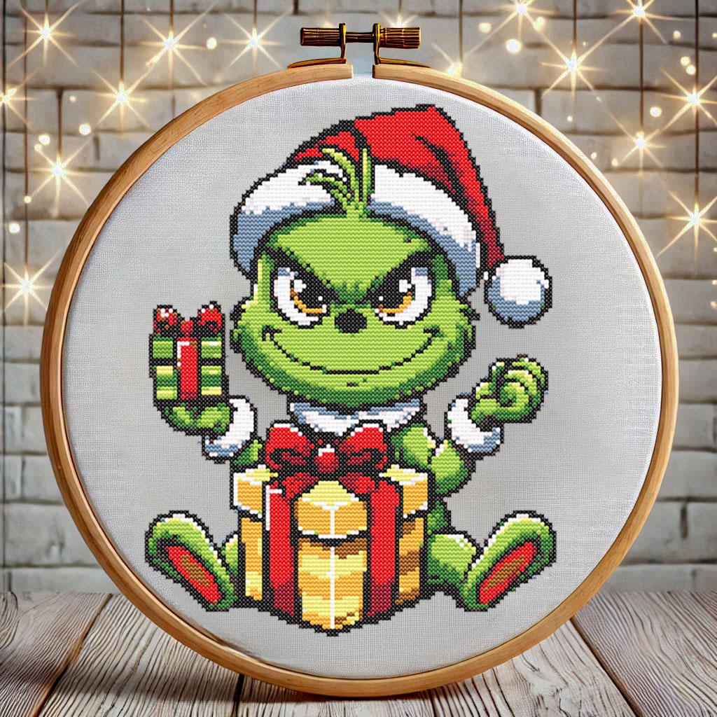 Grinch Holiday Cross Stitch Pattern Christmas & New Year X-stitch ...