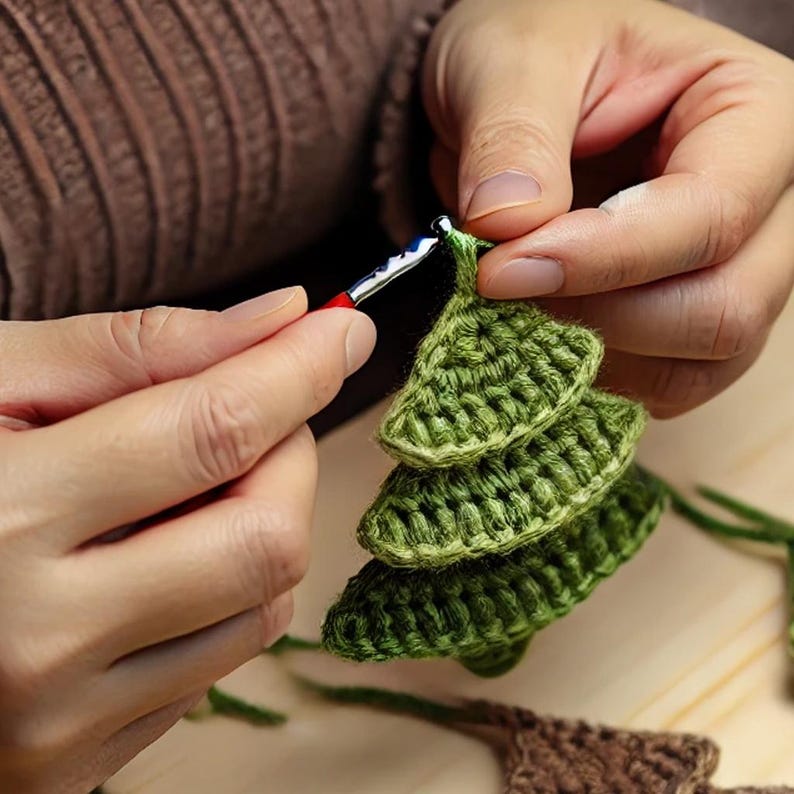 Easy Crochet Christmas Tree Garland Pattern – Festive Holiday Decor ...