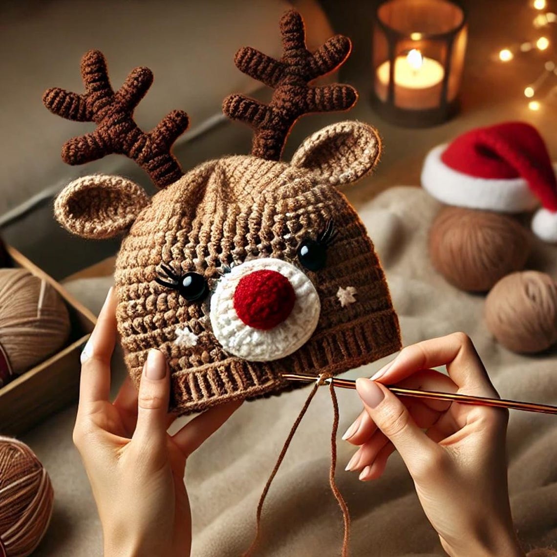 Crochet Christmas Reindeer Hat Pattern – Fun & Easy Diy Holiday Gift ...