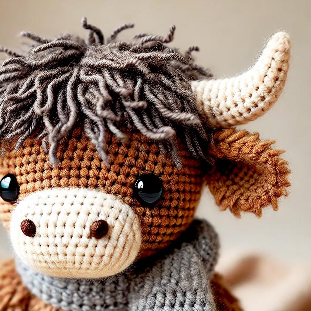 Highland Cow Crochet Pattern PDF – Adorable Crochet Animal Tutorial ...