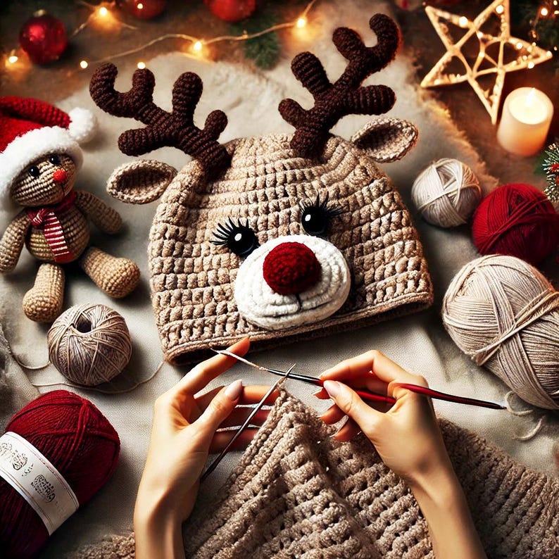 Crochet Christmas Reindeer Hat Pattern – Fun & Easy Diy Holiday Gift ...